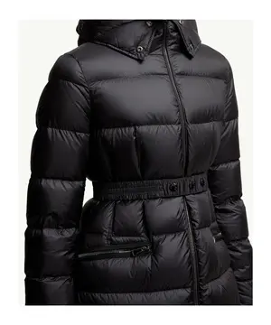 Moncler Boedic Hooded Shearling-trimmed Long Down Jacket
