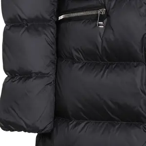 Moncler Boedic Long Down Jacket With Shearling Trim