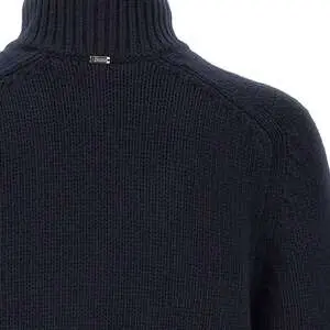 Herno Button-up Wool Cardigan With High Neck - Black