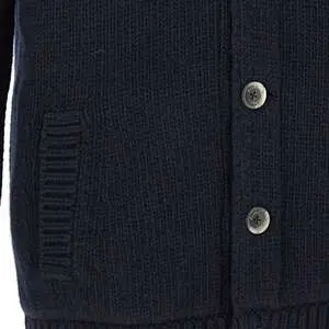 Herno Button-up Wool Cardigan With High Neck - Black