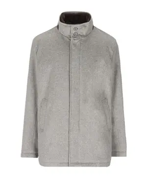 Herno High Neck Long-sleeved Jacket - Grey