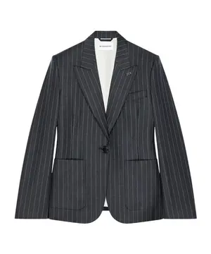 Givenchy Single-breasted Striped Jacket In Wool