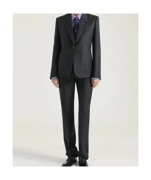 Givenchy Pinstripe Single-breasted Buttoned Jacket