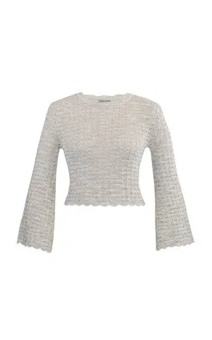 Lena Hoschek Tala Cotton-blend Knitted Top - Neutral