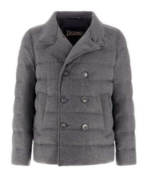 Herno Double-breasted Jacket - Light Gray