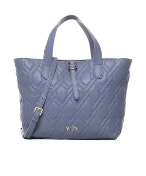 V73 Margaret Logo Lettering Top Handle Bag - Blue