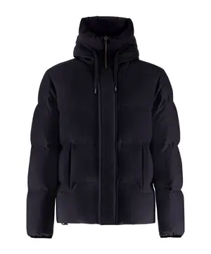 Herno High-neck Drawstring Bomber Jacket - Navy Blue