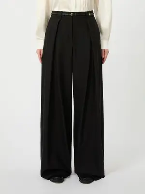 Max Mara Wide-leg Wool Twill Pants