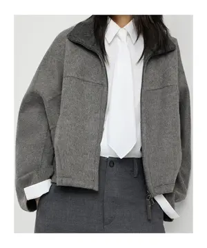 Brunello Cucinelli Hand-crafted Bomber Jacket In Virgin Wool Double Cloth With Shiny Zipper Pull