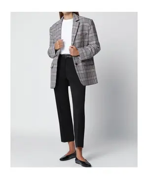 ANINE BING Checked Oversized Blazer
