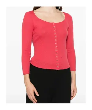 RE/DONE Crew-neck Three-quarter Sleeve Cardigan
