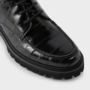 GIUSEPPE ZANOTTI Lace-up Eel Skin Combat Boots