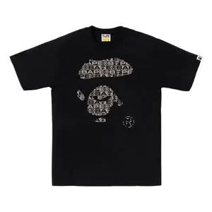 A BATHING APE Lux Sport Pattern Ape Face Tee - Black