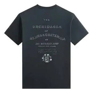Kith Ss24 X New York Botanical Garden Title Page Vintage T-shirt 'nocturnal - Navy