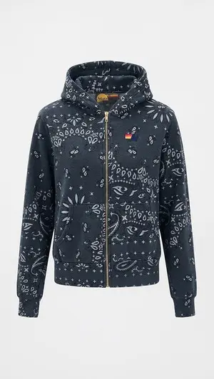 Aviator Nation Bandana Print Full Zip Hoodie