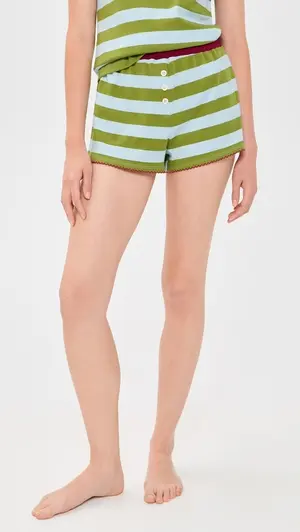 Morgan Lane Tate Pj Shorts - Olive/ice