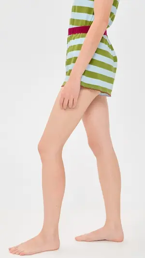 Morgan Lane Tate Pj Shorts - Olive/ice