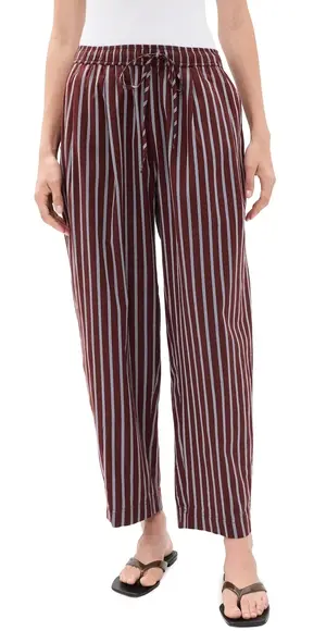APIECE APART Striped Cotton Everyday Pull-on Pants - Spice Multi Stripe