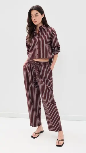APIECE APART Striped Cotton Everyday Pull-on Pants