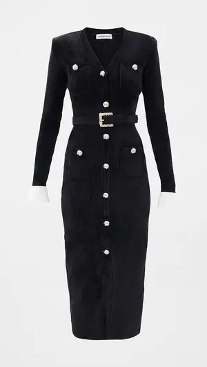 SELF-PORTRAIT Chenille Knit Midi Dress