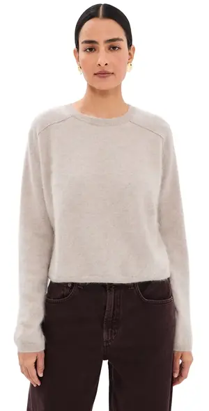 LISA YANG Lexia Brushed Cashmere Sweater - Sand Brushed