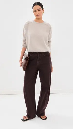 LISA YANG Lexia Brushed Cashmere Sweater - Sand Brushed
