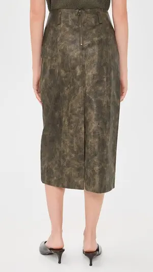 EN SAISON Faux Leather Margot Midi Skirt
