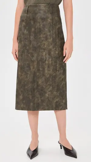 EN SAISON Faux Leather Margot Midi Skirt