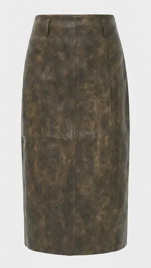 EN SAISON Faux Leather Margot Midi Skirt