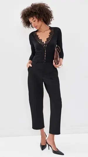 L'Agence Eluna Lace Detail Cardigan