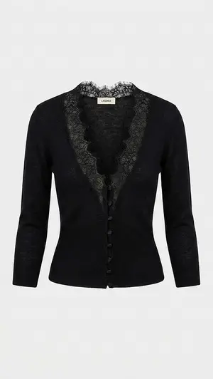 L'Agence Eluna Lace Detail Cardigan