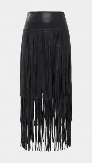 L'Agence Karoline Maxi Fringe Skirt