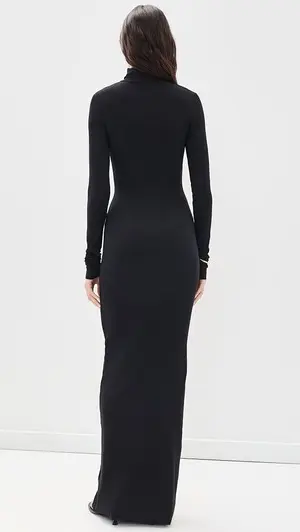 Eterne Long Sleeve Turtleneck Maxi Dress