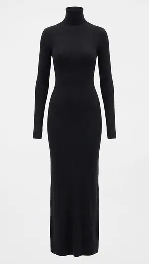Eterne Long Sleeve Turtleneck Maxi Dress