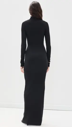 Eterne Long Sleeve Turtleneck Maxi Dress