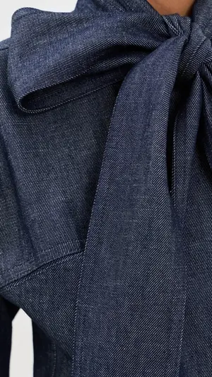 Françoise Hendrix Denim Shirt With Neck Tie