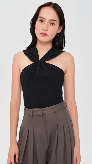 A.L.C. Elouise Sleeveless V-neck Top With Ruching