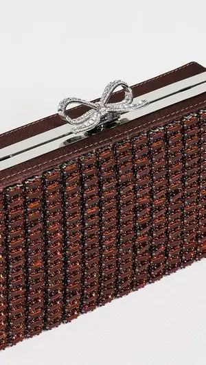SELF-PORTRAIT Brown Chainmail Clutch Bag