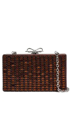 SELF-PORTRAIT Brown Chainmail Clutch Bag - Color