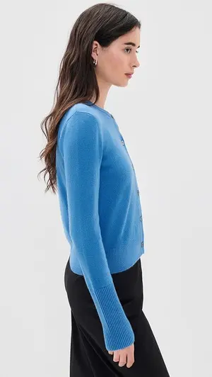LA LIGNE Solid Lean Lines Cashmere Cardigan
