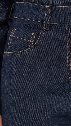 Françoise Hendrix High-rise Denim Pants With Folded Cuffs