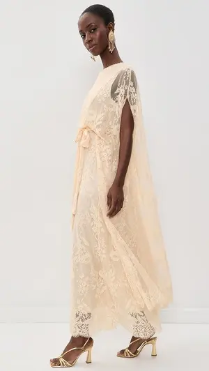 Zimmermann Valiant Lace Caped Maxi Dress