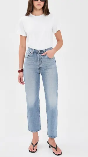 LEVI'S Ribcage Straight Ankle Jeans