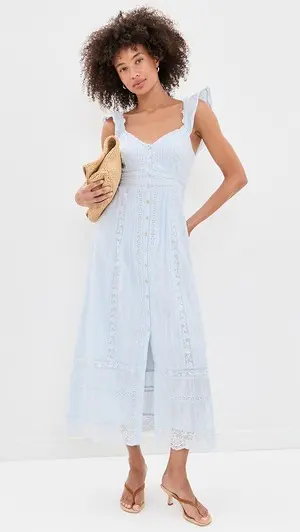 LoveShackFancy Kailette Dress - Blue Finch