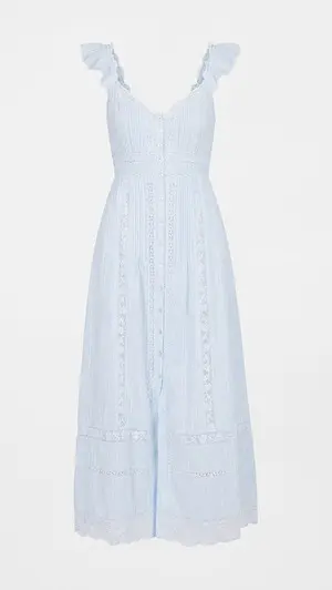 LoveShackFancy Kailette Dress - Blue Finch