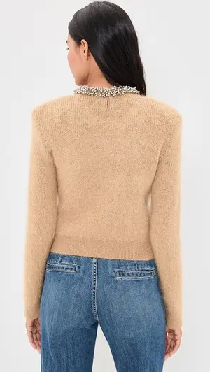 SELF-PORTRAIT Beaded Knit Sweater