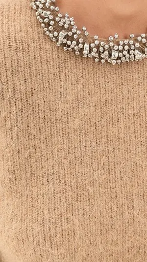 SELF-PORTRAIT Beaded Knit Sweater