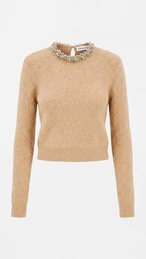 SELF-PORTRAIT Beaded Knit Sweater
