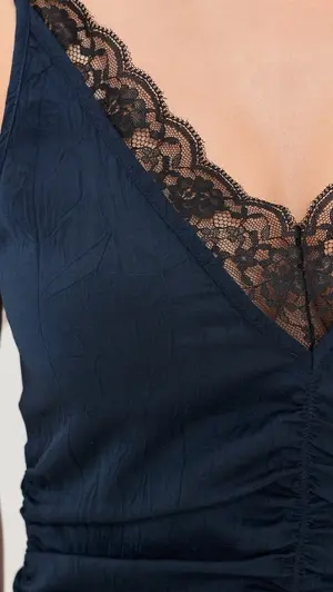 Baum Und Pferdgarten Atalie Lace Trim Ruched Midi Dress