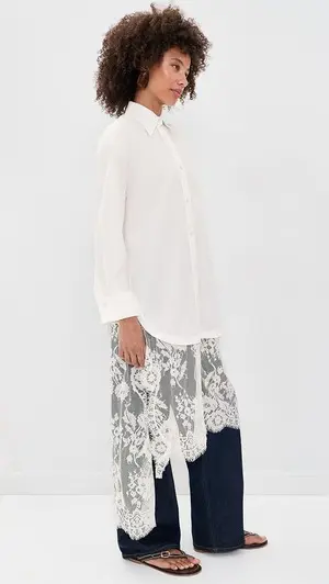 Zimmermann Valiant Lace Tunic Button Down Shirt